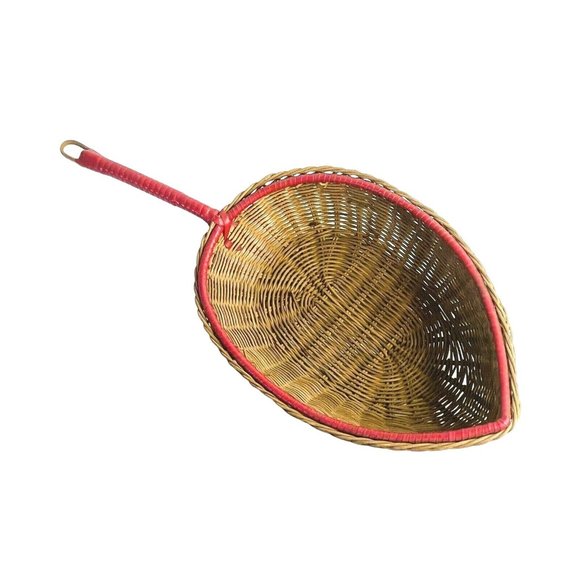 Unknown | Accents | Vintage Wicker Rice Basket Scoop Ladle Leaf Shape ...